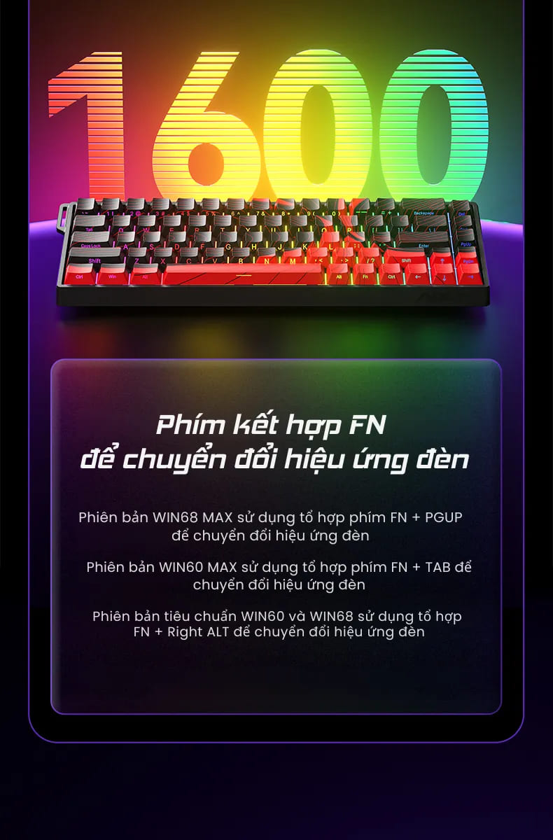 Bàn Phím Gaming AULA Win 68 HE RGB Black | Rapid trigger, Chính hãng ...